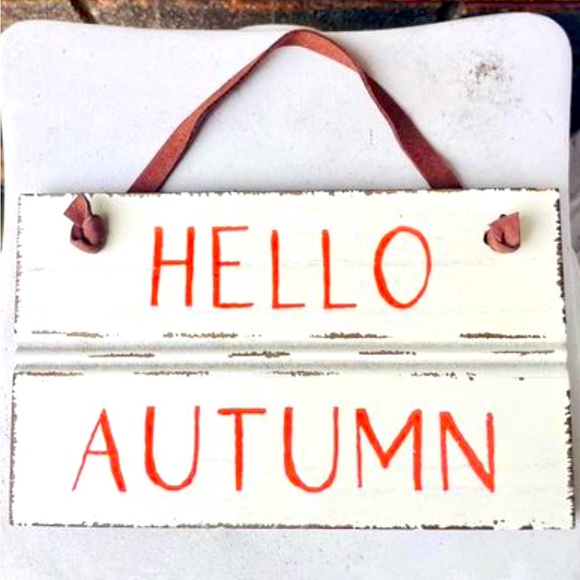 CWI | Wall Decor | Hello Autumn Sign With Suede Hanger | Poshmark